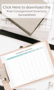 Consignment Inventory Tracking Spreadsheet - Made Urban