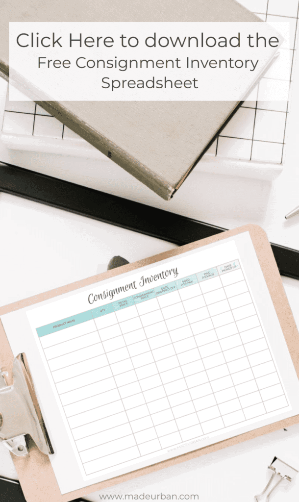 Consignment Inventory Tracking Spreadsheet - Made Urban