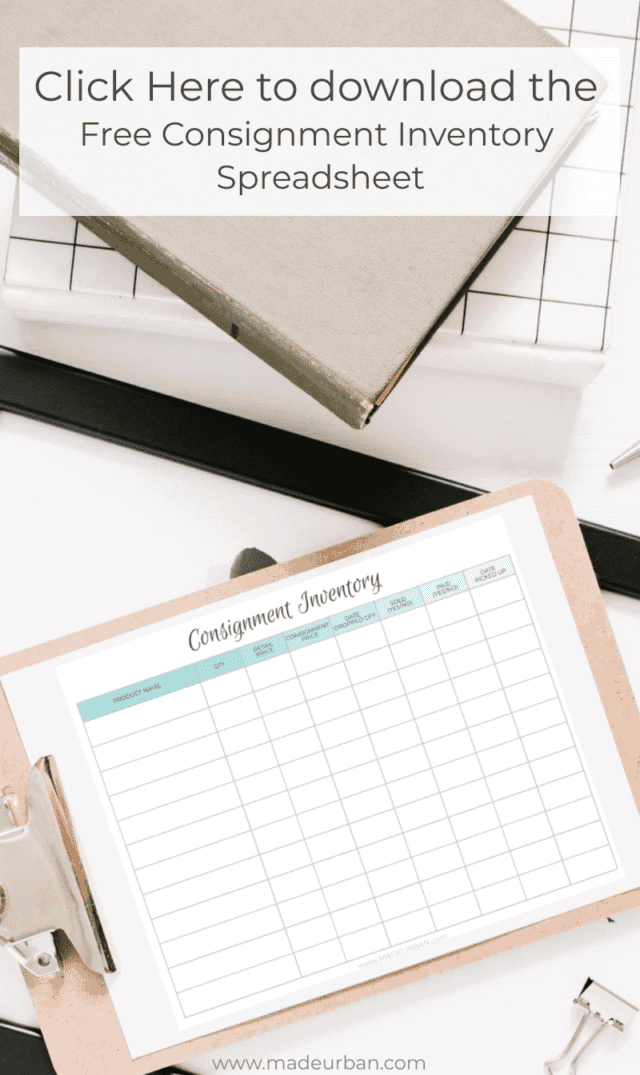 Consignment Inventory Tracking Spreadsheet - Made Urban