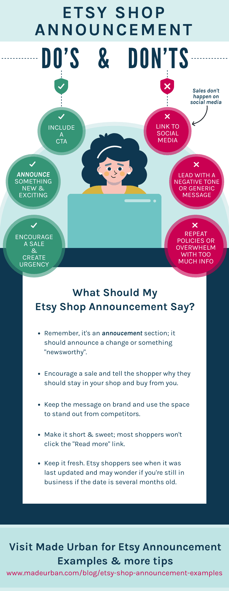 What to Put in an Etsy Shop Announcement (Examples) - Made Urban