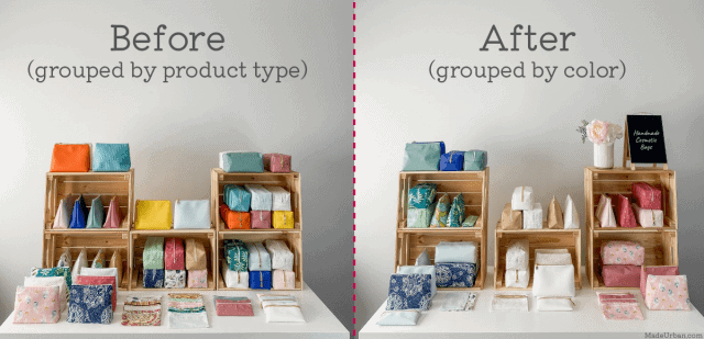 Craft Show Display 5-Minute Fix: Color Groupings - Made Urban