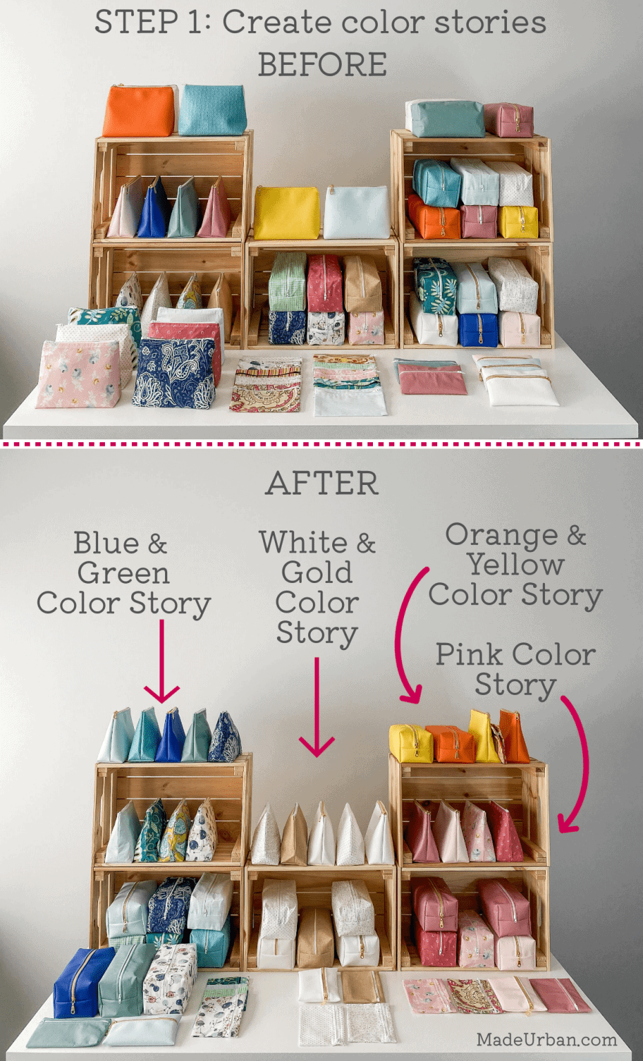 Craft Show Display 5-Minute Fix: Color Groupings - Made Urban