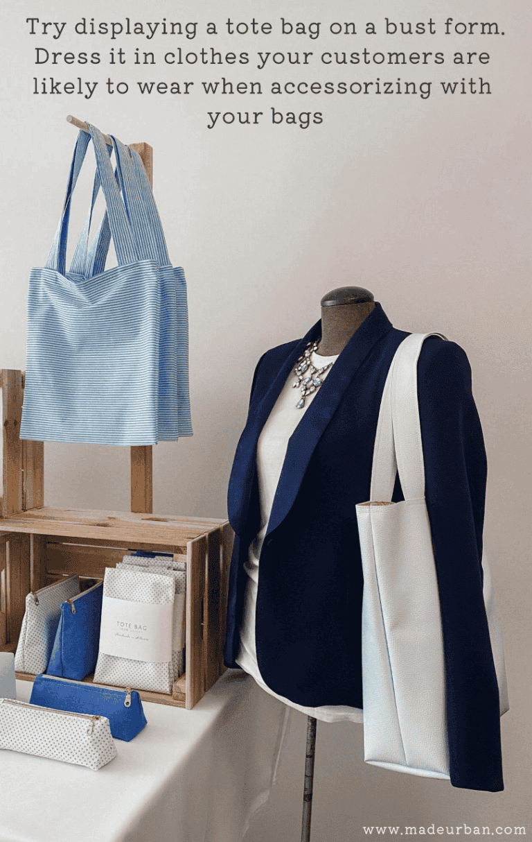 10 Ways to Display Tote Bags at a Craft Show - Made Urban