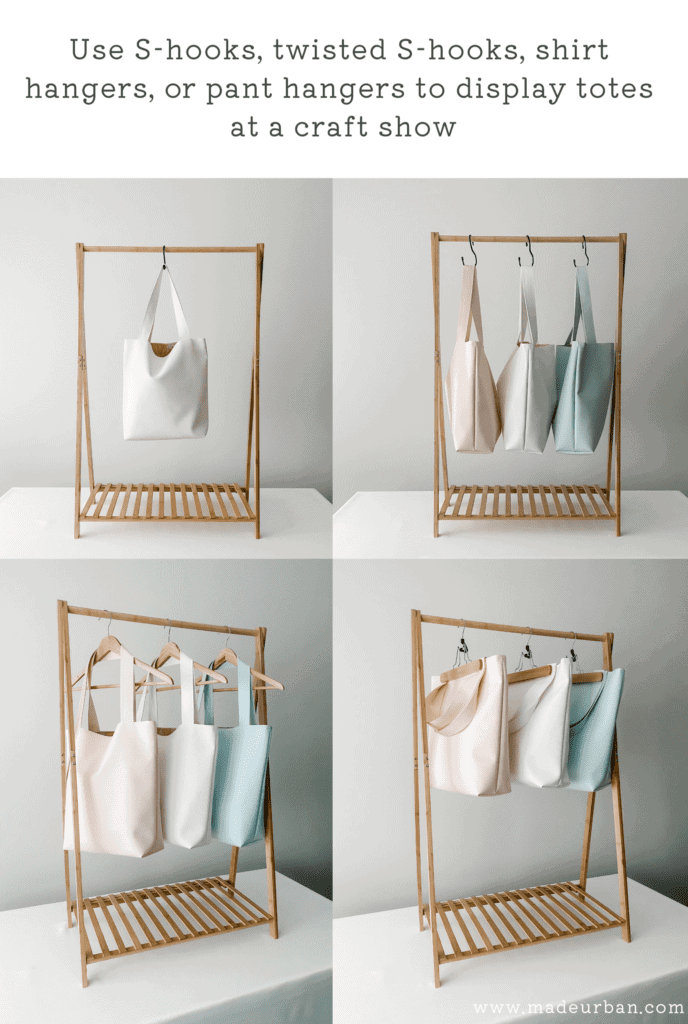 10 Ways to Display Tote Bags at a Craft Show - Made Urban
