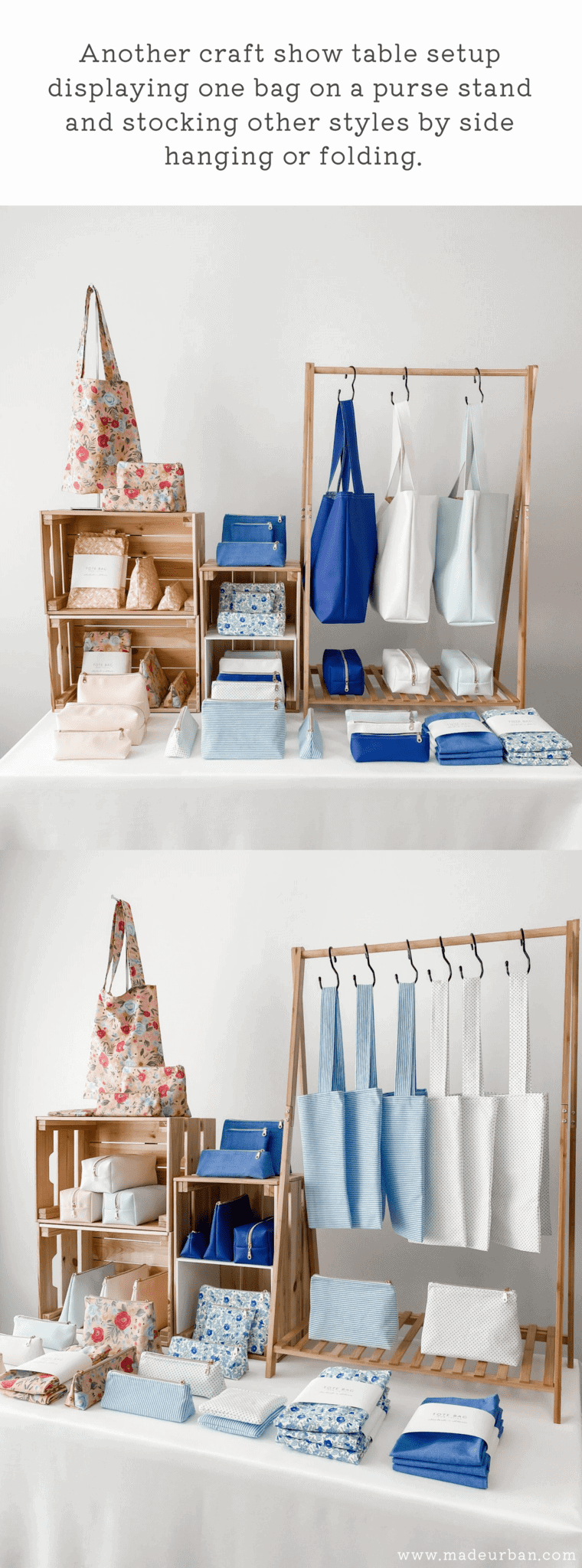 10 Ways to Display Tote Bags at a Craft Show - Made Urban