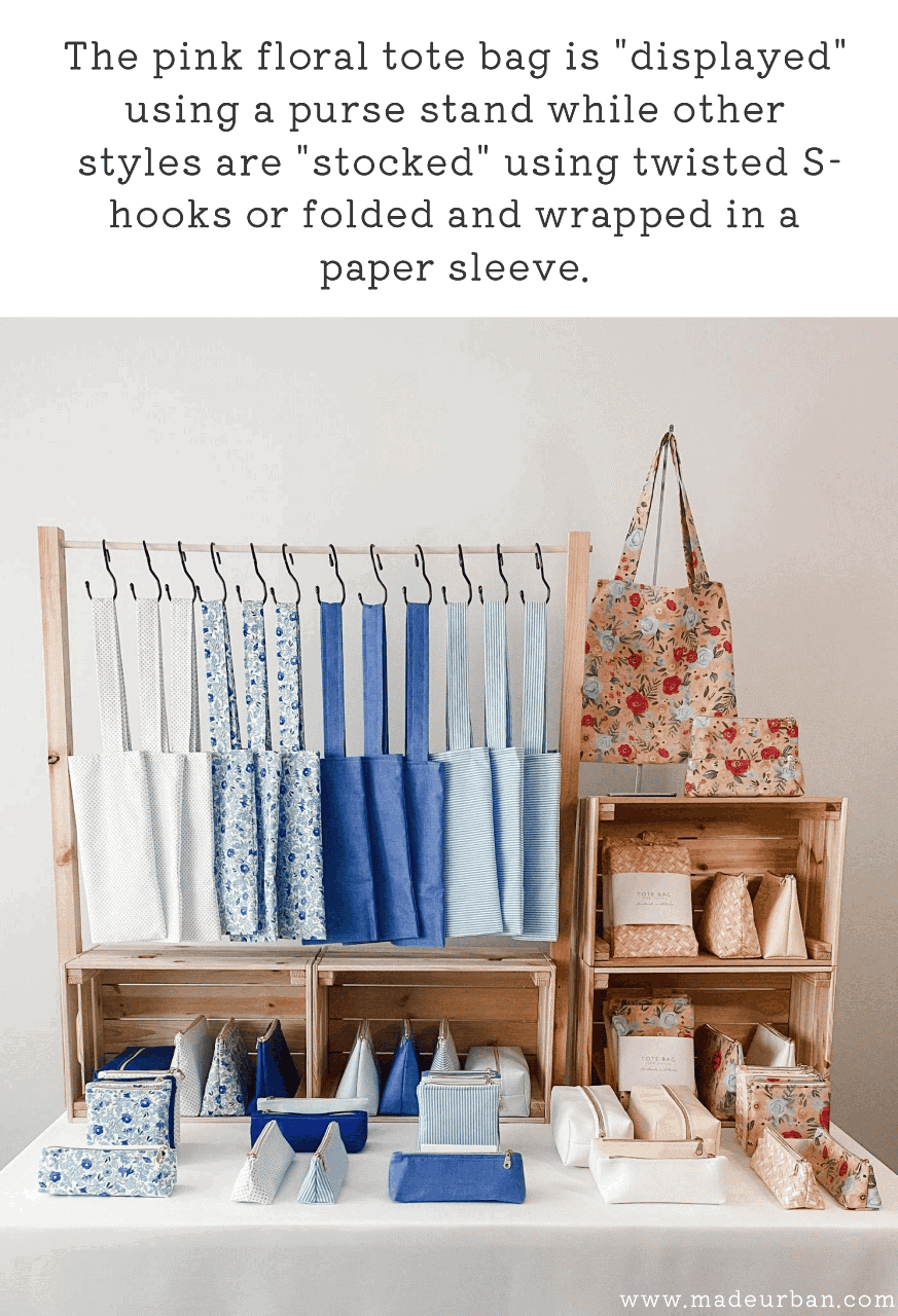 10 Ways to Display Tote Bags at a Craft Show - Made Urban