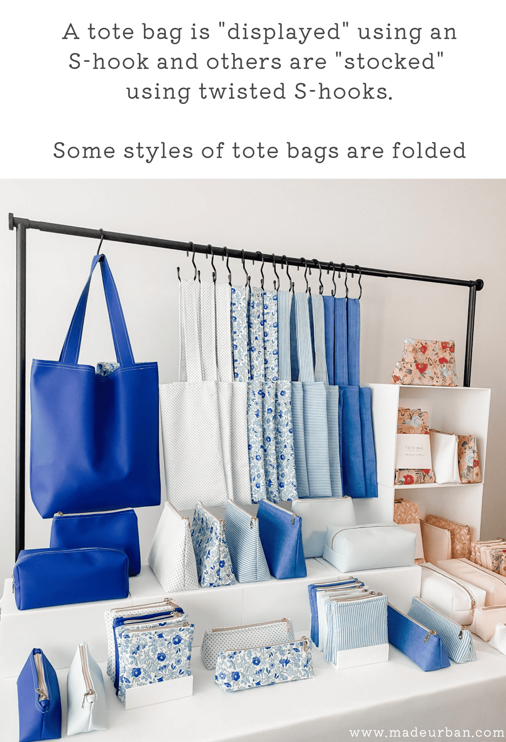 10 Ways to Display Tote Bags at a Craft Show - Made Urban