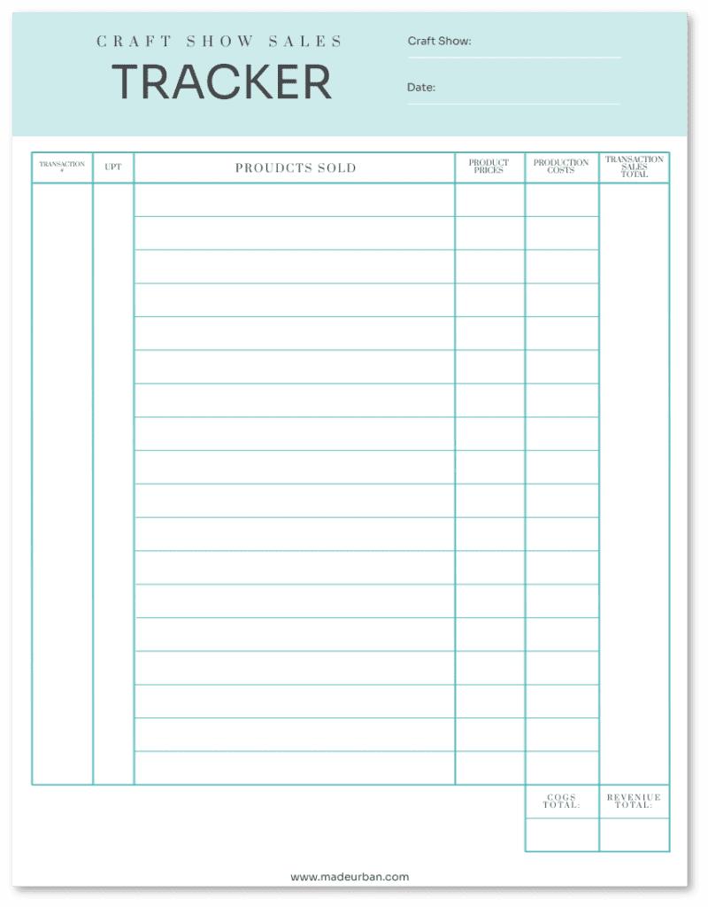 7 Stats to Track at Craft Shows (to improve sales) - Made Urban